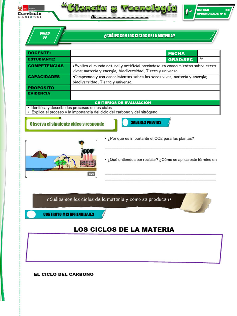 C-1º ACT 5-CYT-UND 5 (1) | PDF | Nitrógeno | Organismos