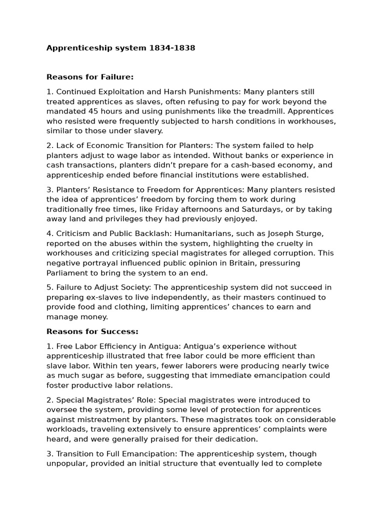 Apprenticeship System - Reasons For Failure and Success | PDF | Slavery ...