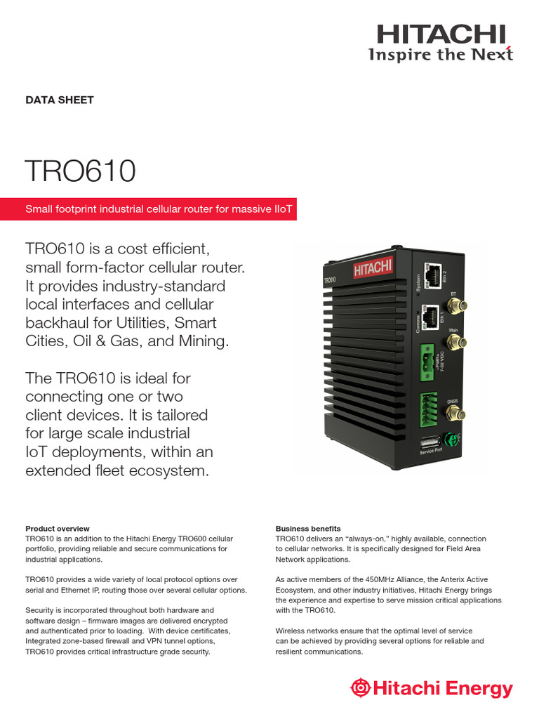 4CAE001307 Tropos TRO610 Datasheet 240426 | PDF | Computer Network | I Pv6