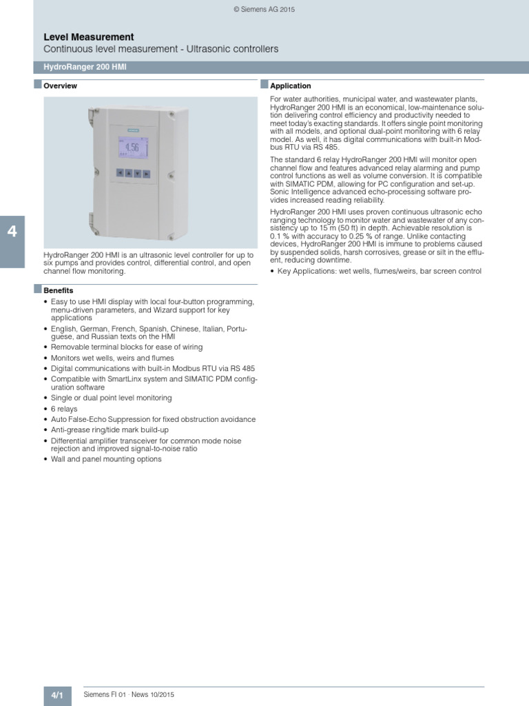 Sitransl Hydro200hmi Fi01 en | PDF | Information And Communications Technology | Electrical ...