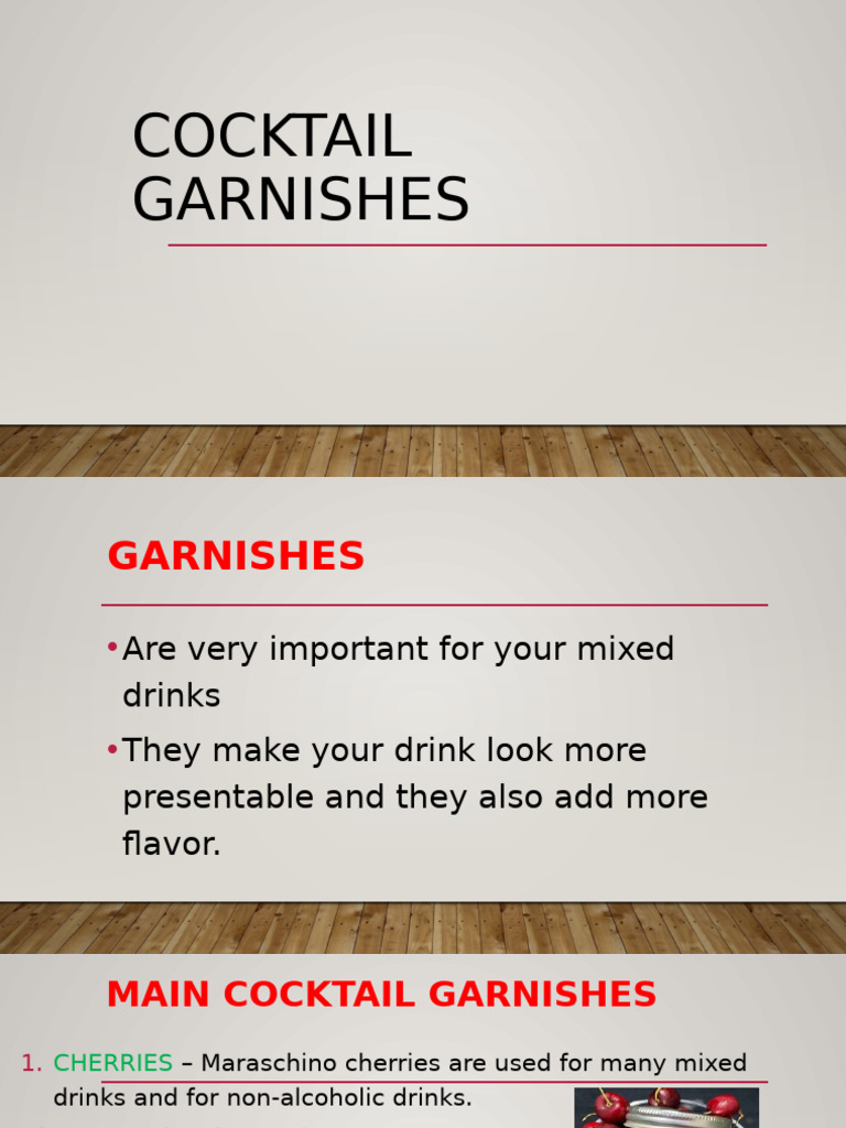 Cocktail Garnishes | PDF | Martini (Cocktail) | Lime (Fruit)