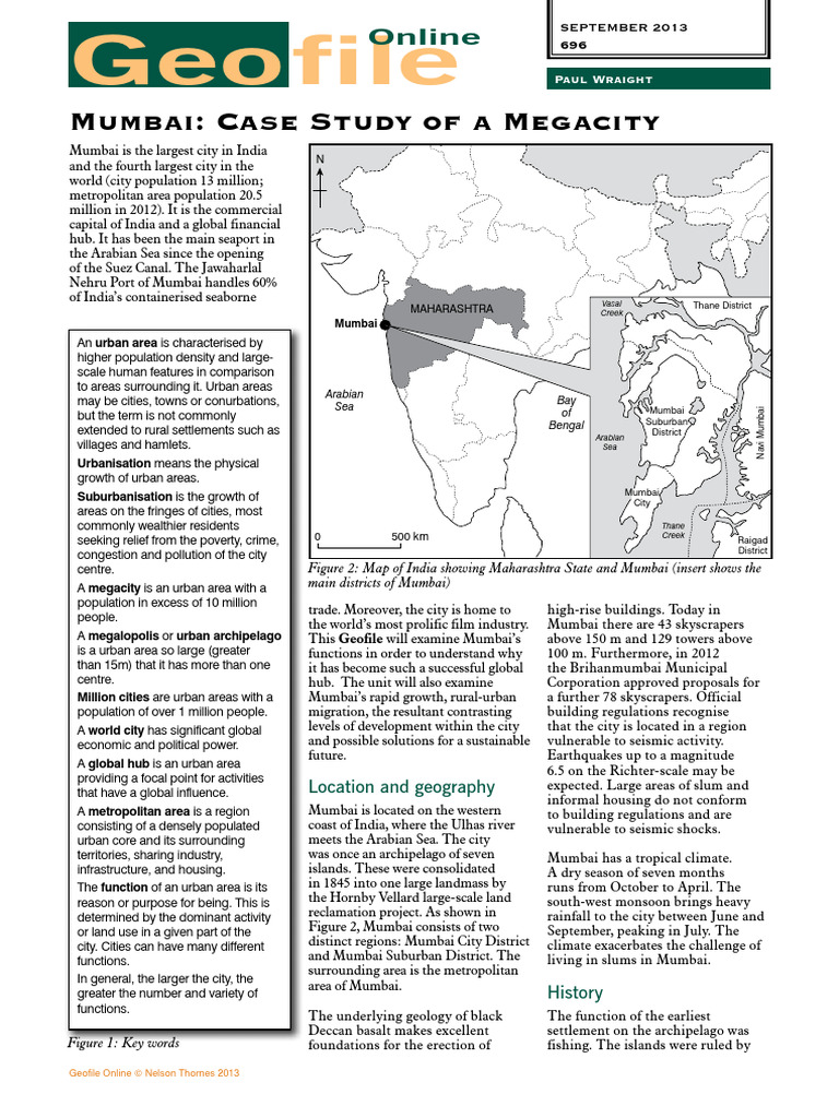 Mumbai: A Megacity Case Study | PDF | Mumbai | Urbanization