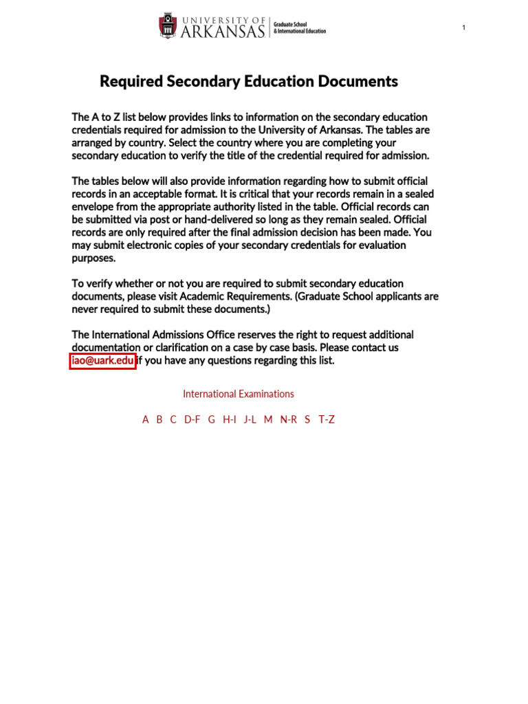 Secondary Education Document Requirements | PDF | Student Assessment ...