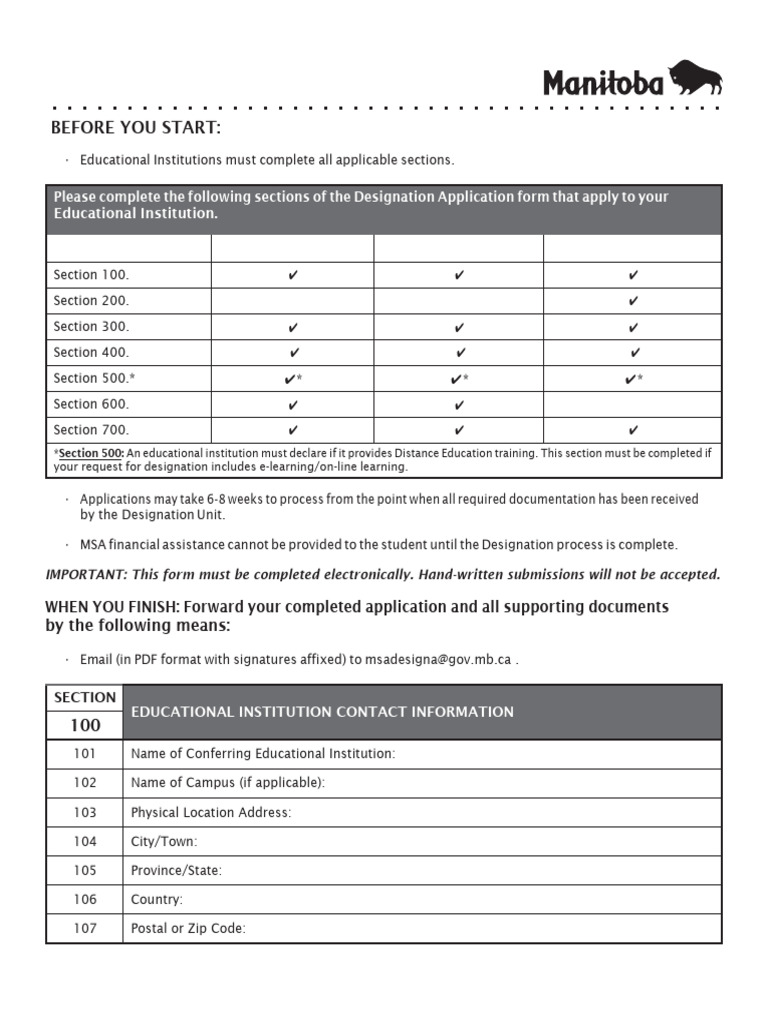 2023 Designation Application Educational Institution and Program | PDF ...