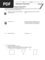 Grade6 Math Exam Answer Key | PDF
