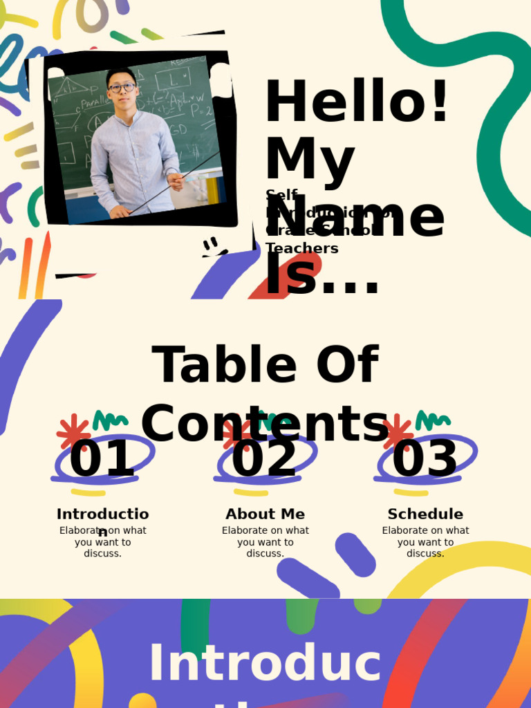 Self-Introduction Template for Teachers | PDF