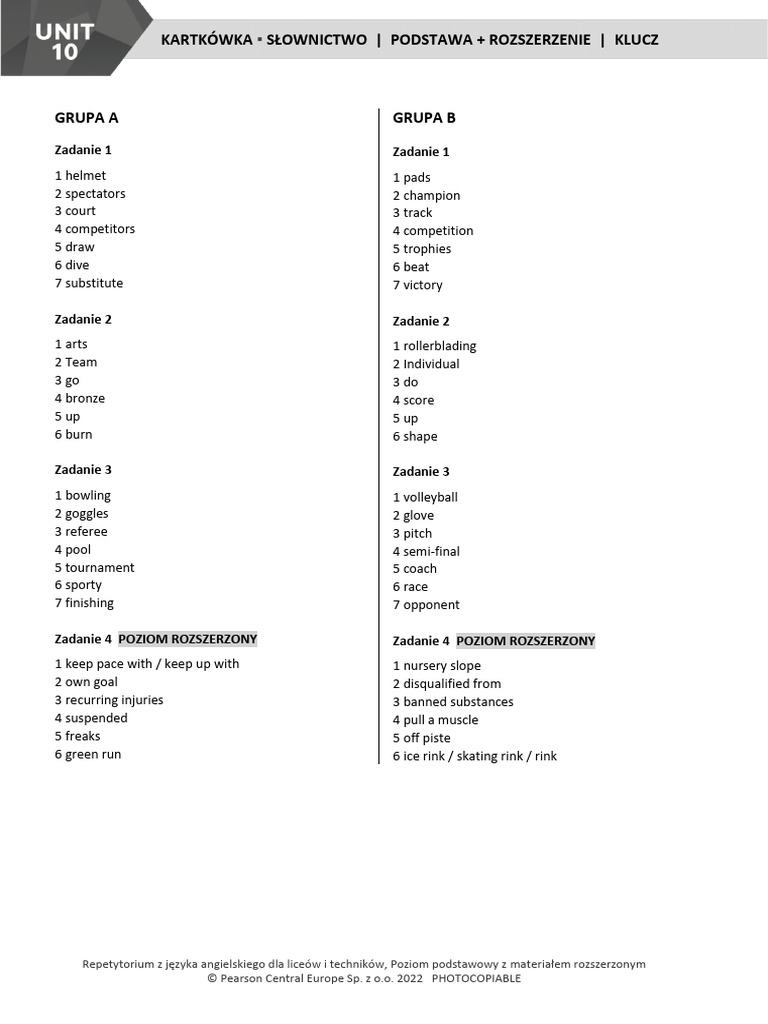 RepetMat U10 Kartk Slow Podst Rozsz KLUCZ | PDF