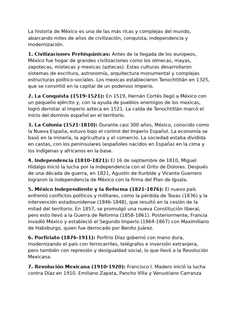La Historia de México Es Una de Las Más Ricas y Complejas Del Mundo ...
