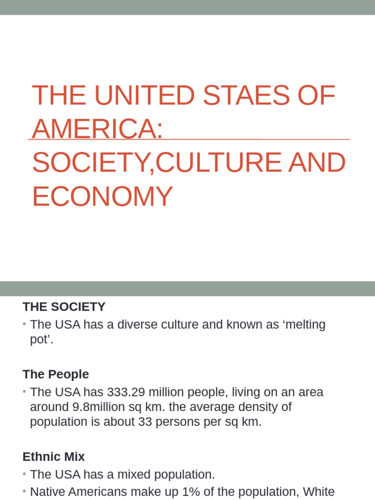 Usa Society, Culture, Economy | PDF | Chemical Industry | The United States