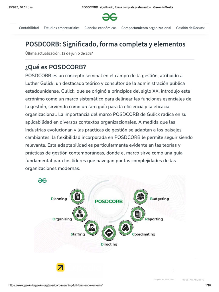 POSDCORB Luther Gulick | PDF