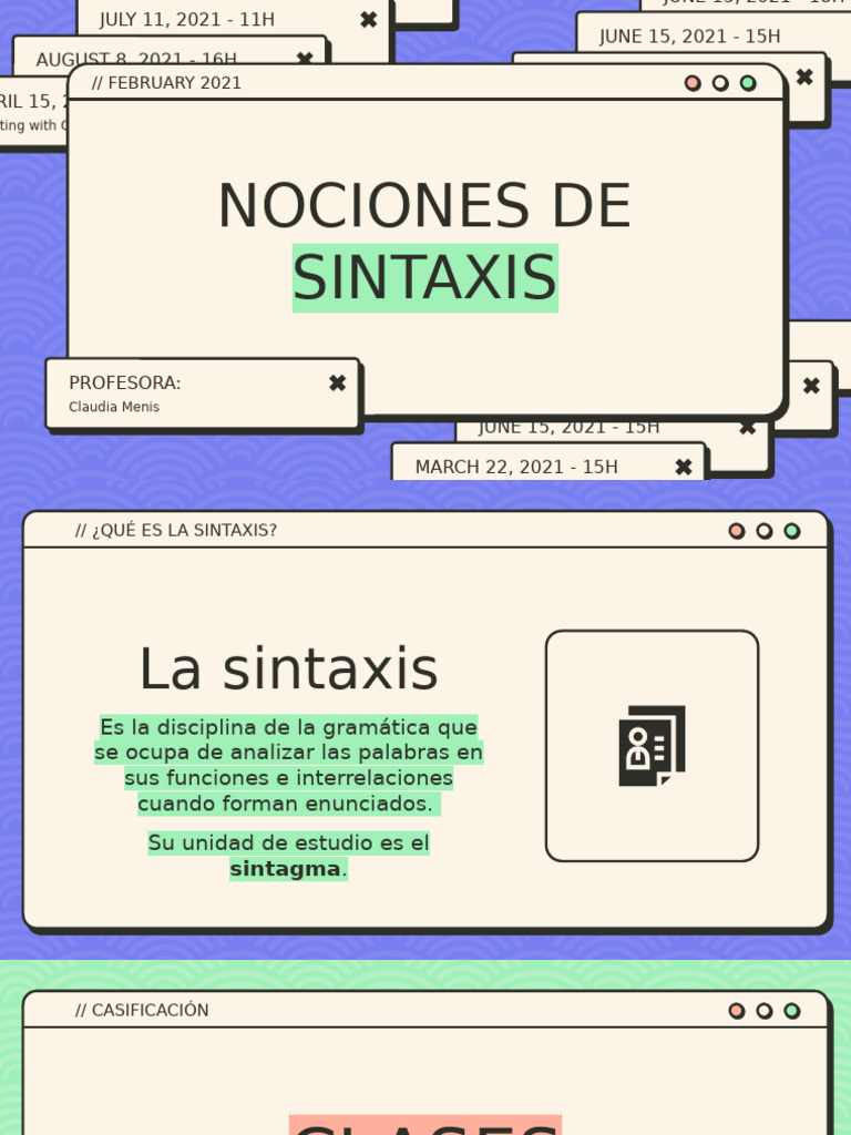 Semana 21 - Nociones de Sintaxis | PDF | Oración (Lingüística) | Sintaxis
