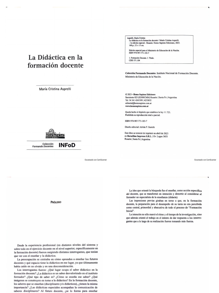 La did-ctica en la formaci-n docente. Asprelli | PDF