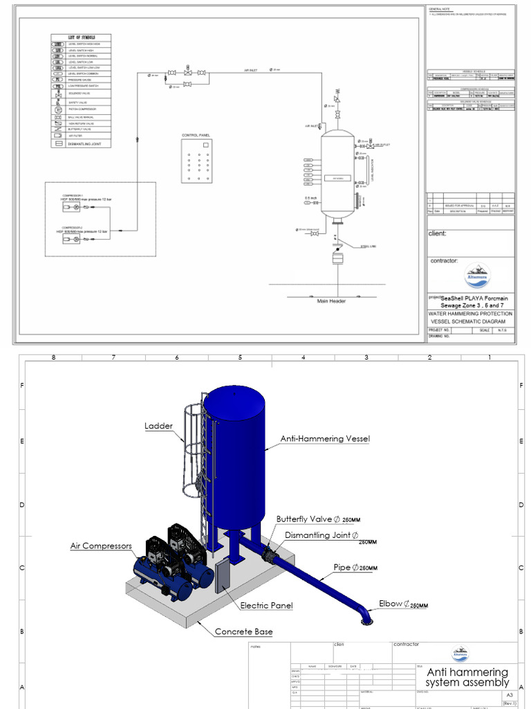 Anti-Hammering System Assembly Drawing | PDF | Plumbing | Gas Technologies