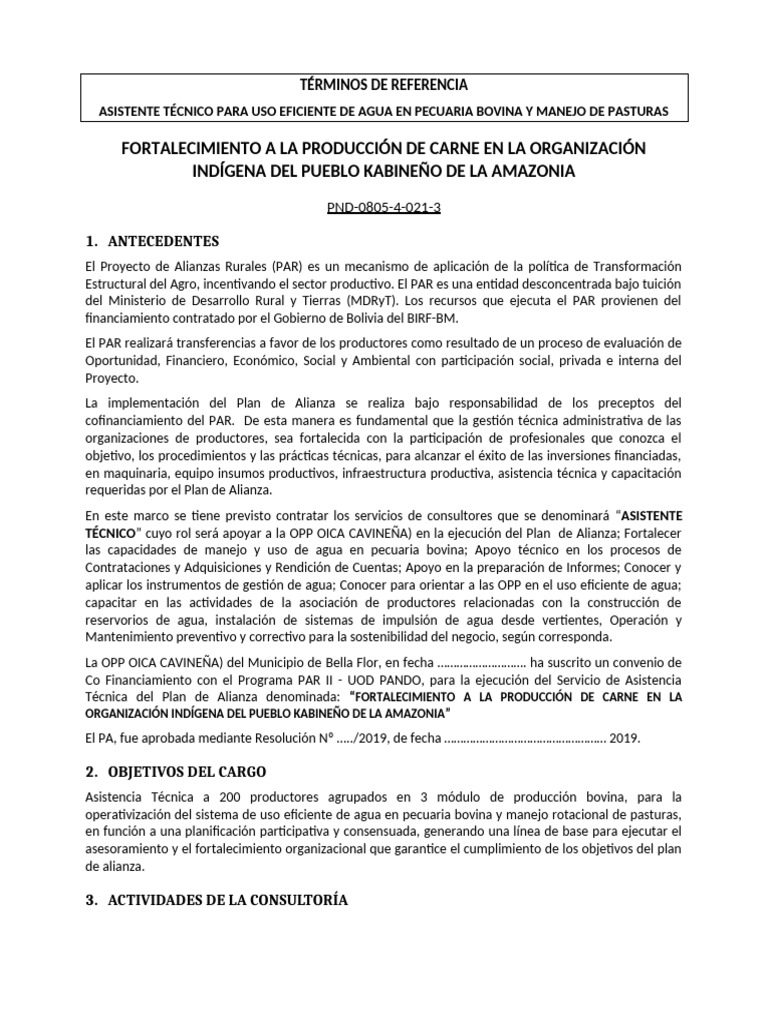 TDRs Del A.T. Uso Eficiente de Agua en Pec y Manejo pastura-OICA ...
