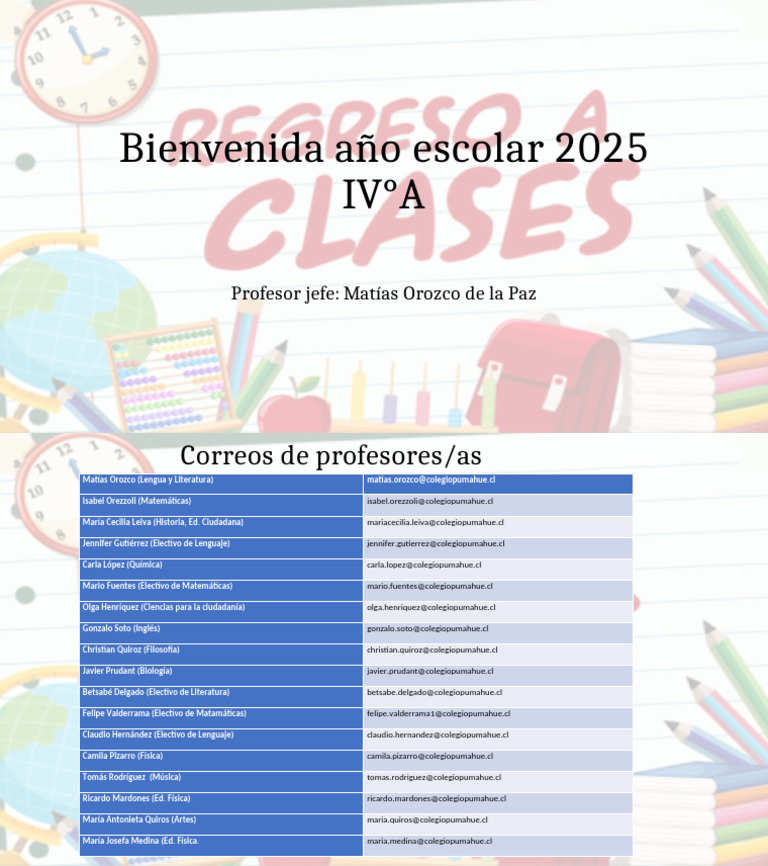 Bienvenida Año Escolar 2025 Pdf