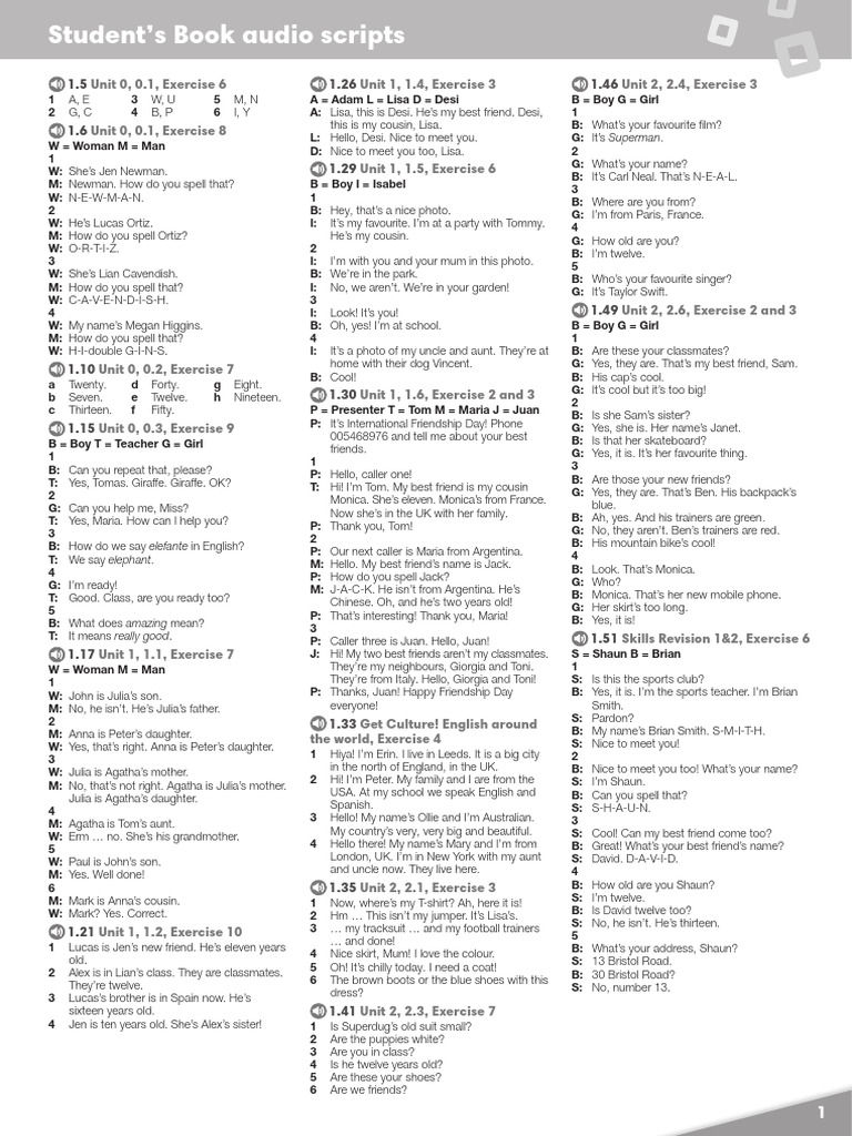 Gg1 SB Audio Script PDF | PDF | Pet