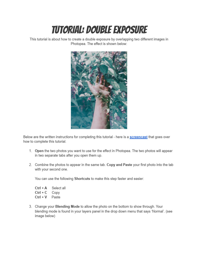 Create Double Exposure in Photopea | PDF