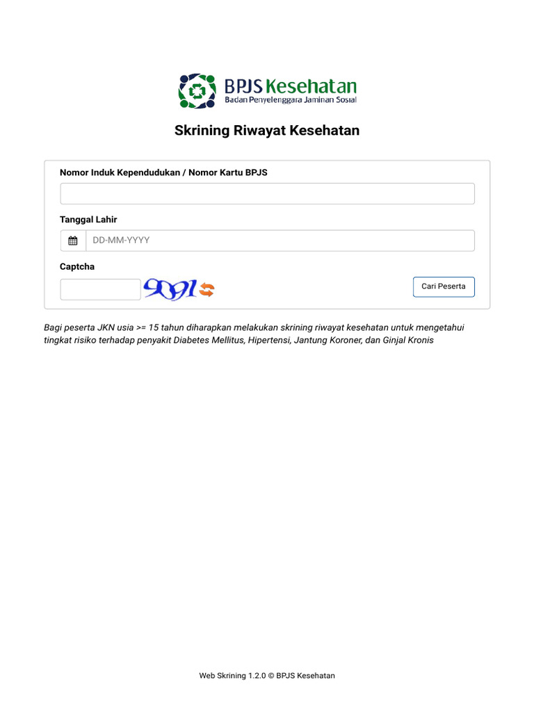 Web Skrining BPJS Kesehatan | PDF