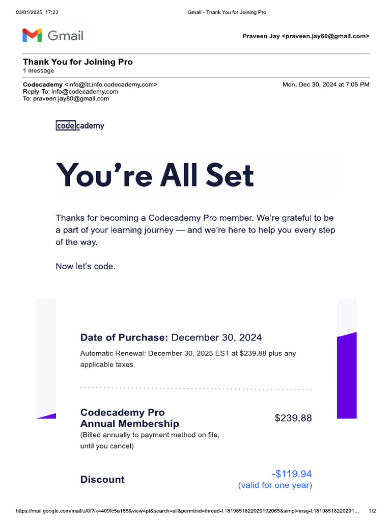 Code Academy Invoice | PDF