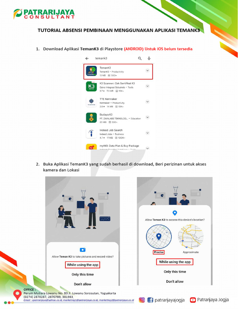Tutorial Absensi Menggunakan Aplikasi Temank3 | PDF
