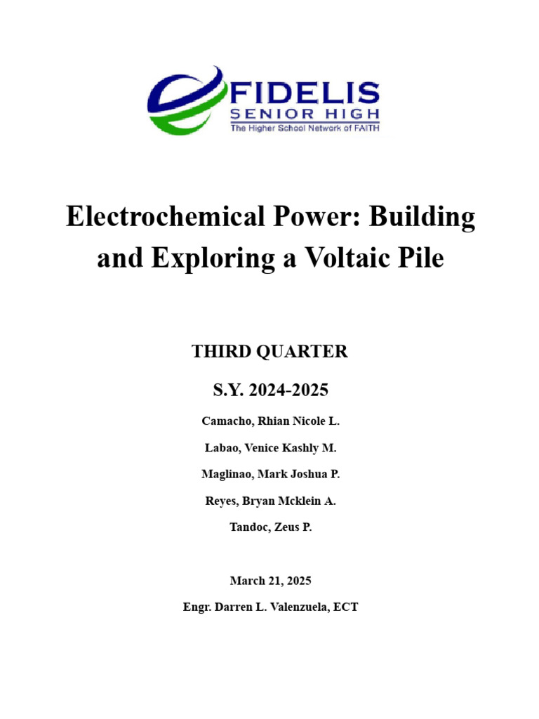 Grade 12 Performance Task 3rd Quarter | PDF | Electrochemistry | Electrode