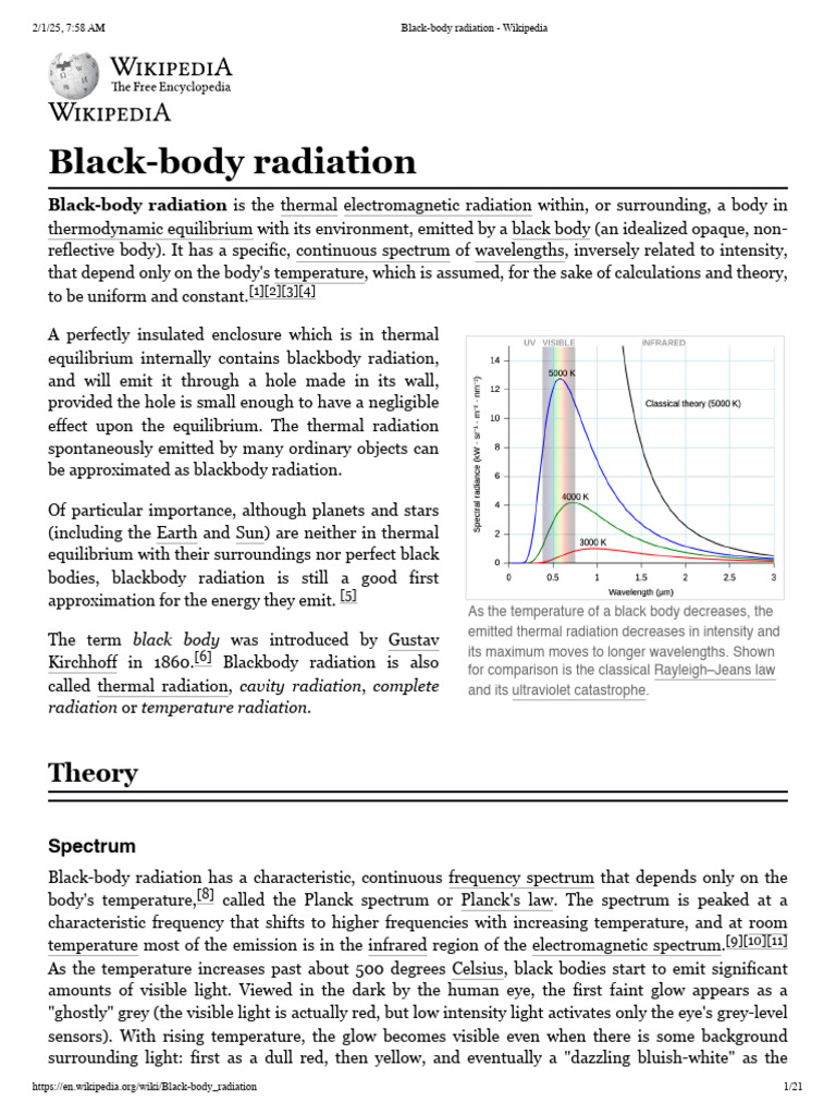 Black-Body Radiation | PDF | Electromagnetic Spectrum | Physics