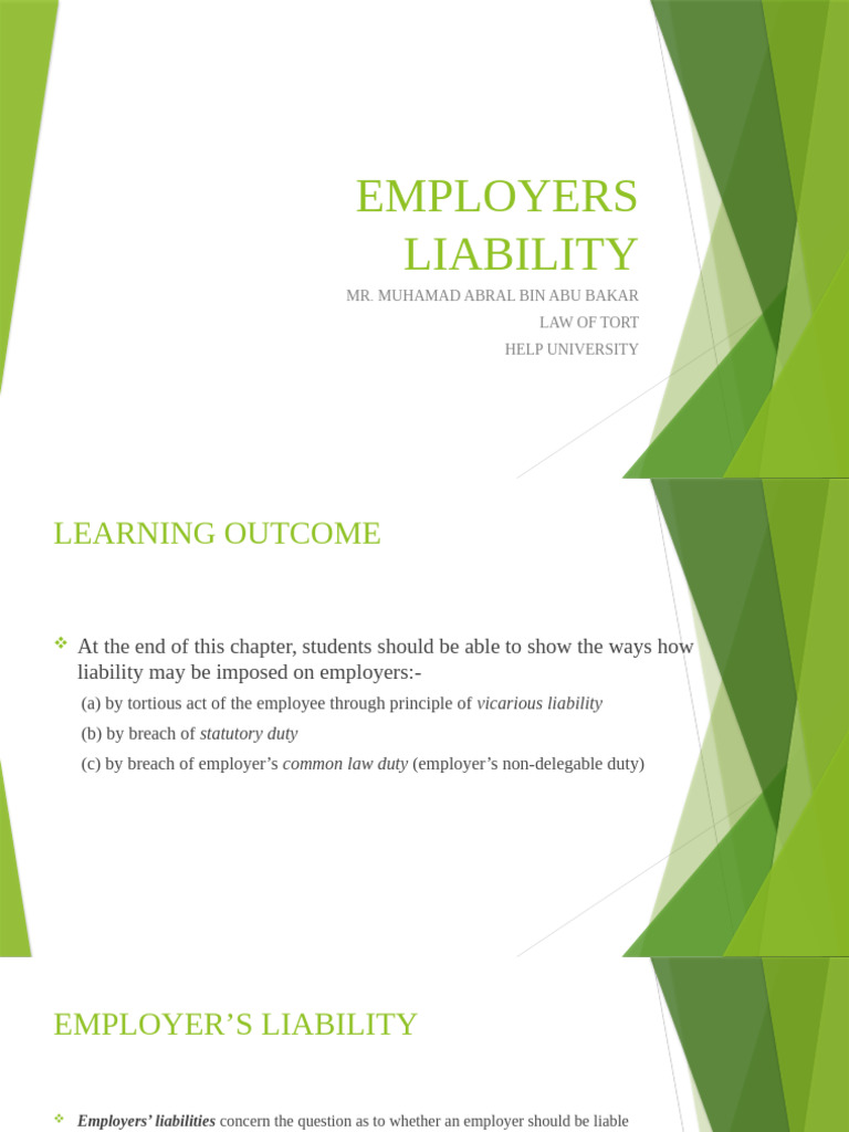 Understanding Employers' Liability Law | PDF | Legal Liability | Negligence