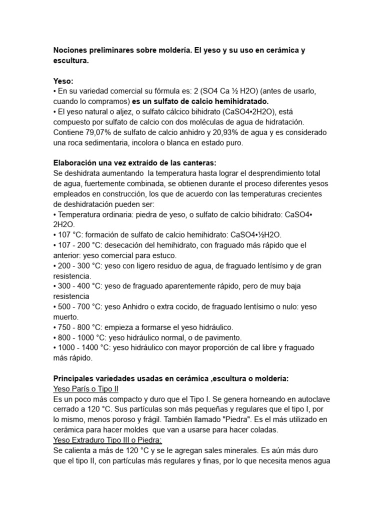 YESO | PDF | Yeso | Materiales