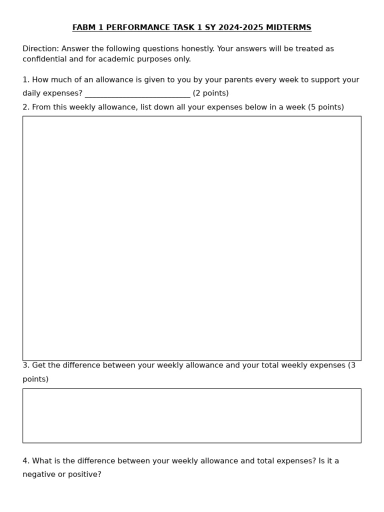 Fabm 1 Performance Task 1 Sy 2024 2025 Midterms | PDF