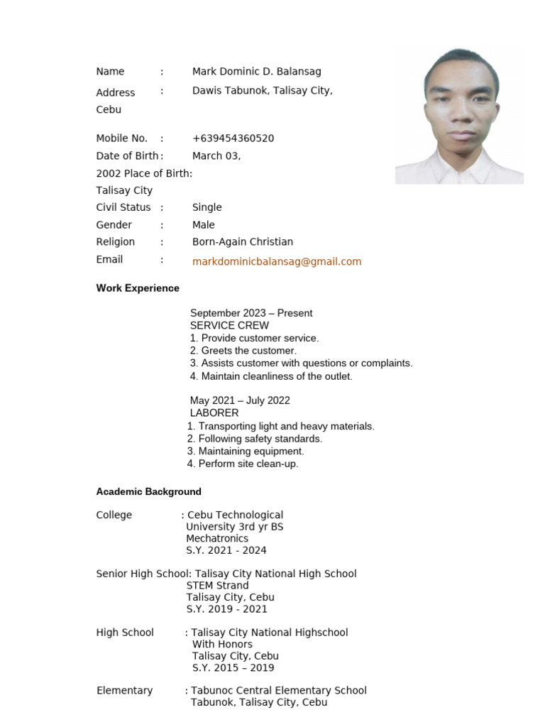 BOSS Mark CV | PDF