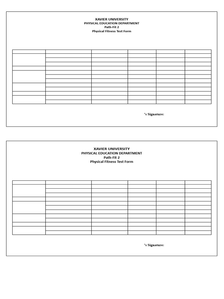 Pathfit2 - PFT Form (2nd Sem 2024-2025) | PDF | Athletic Sports | Games ...