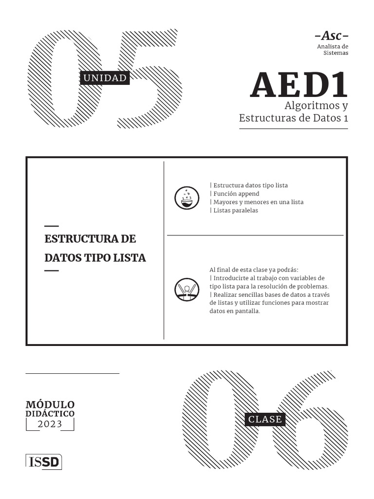 06 - AED1 - ASC - Versión impresa | PDF | Python (lenguaje de ...