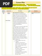 Parts of Speech Lesson Plan | PDF | Part Of Speech | Adverb