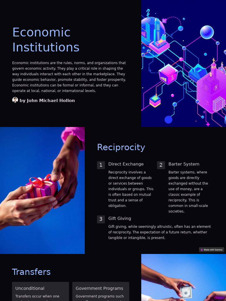 Economic Institutions | PDF | Market (Economics) | Institution