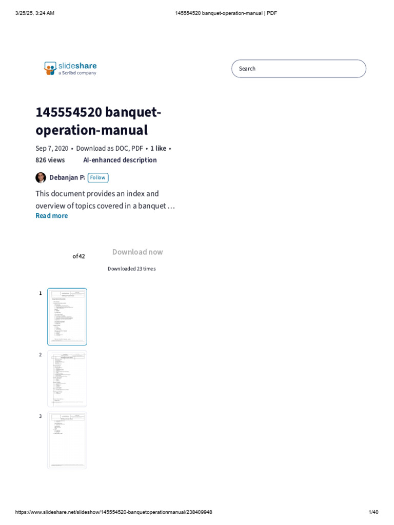Banquet-Operation-Manual - PDF | PDF | Menu | Buffet