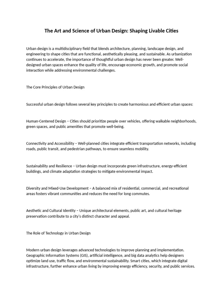 Urban Design for Sustainable Cities | PDF | Urban Design | Sustainability