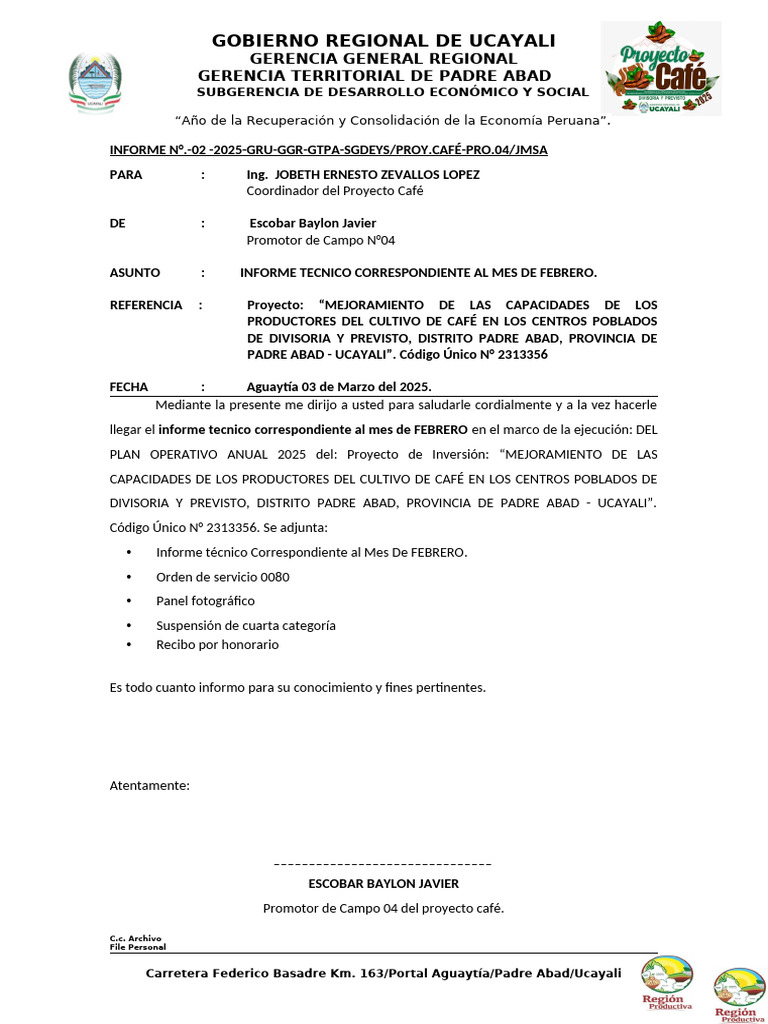 Javier MARZO Promotor de Campo 2025 Corregido x2 | PDF | Agricultura ...