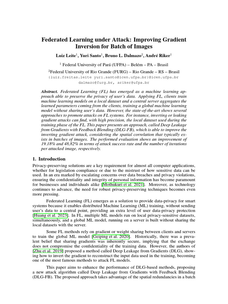 Enhancing Gradient Inversion in FL | PDF | Computing | Applied Mathematics