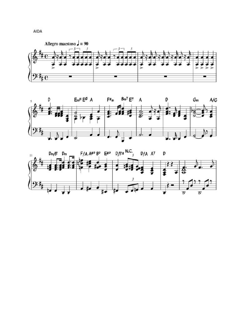 MARCHA DE AIDA (Introducción) | PDF