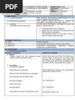 Lesson Plan With Cot Indicator | PDF | Learning | Educational Assessment