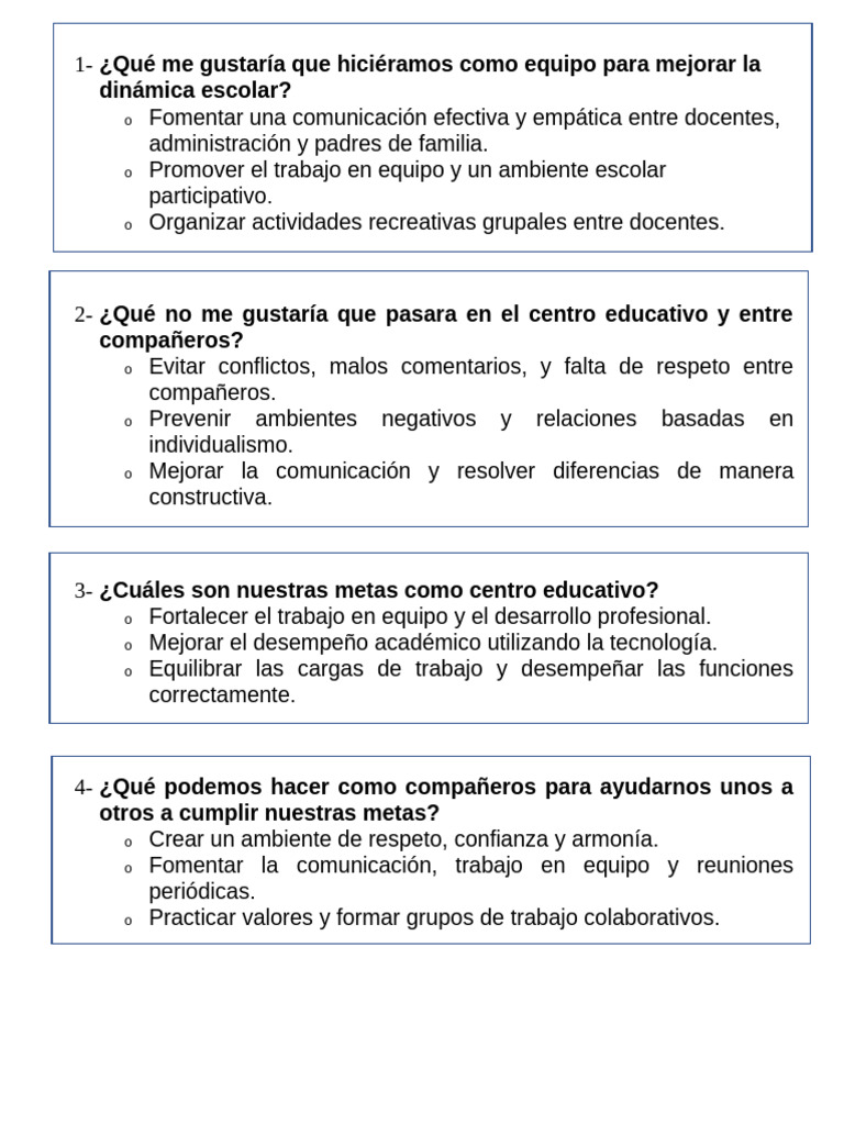 Mejora de la Dinámica Escolar en Equipo | PDF