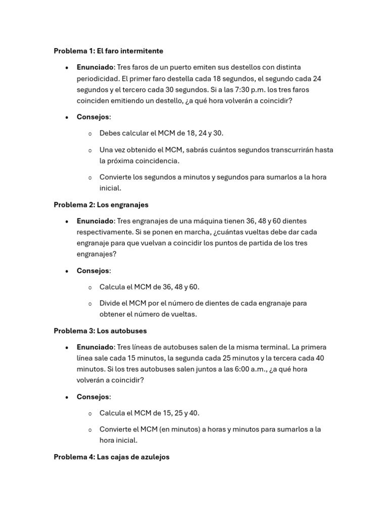 Problemas MCM Tips | PDF