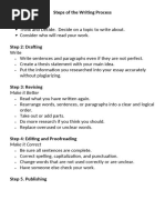 5 Steps of The Writing Process Chart | PDF | Written Communication ...