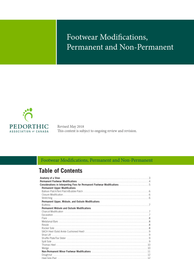Footwear Modifications-Permanent and Non-Permanent | PDF | Foot | Shoe