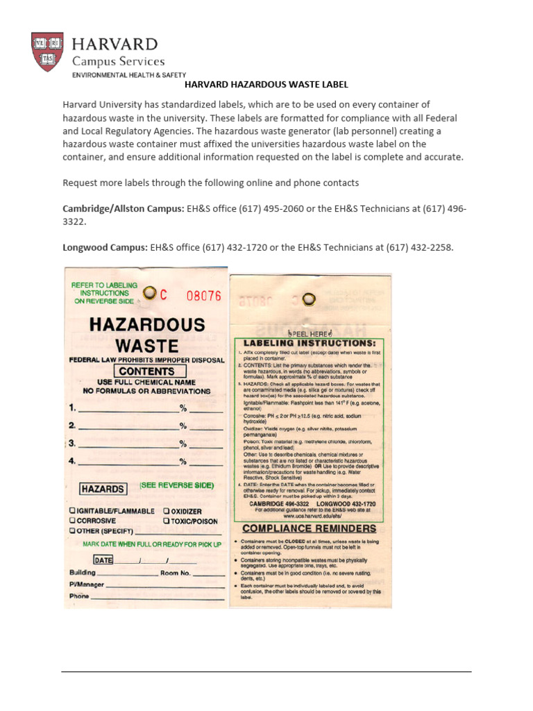 Template - Hazardous Waste Label | PDF