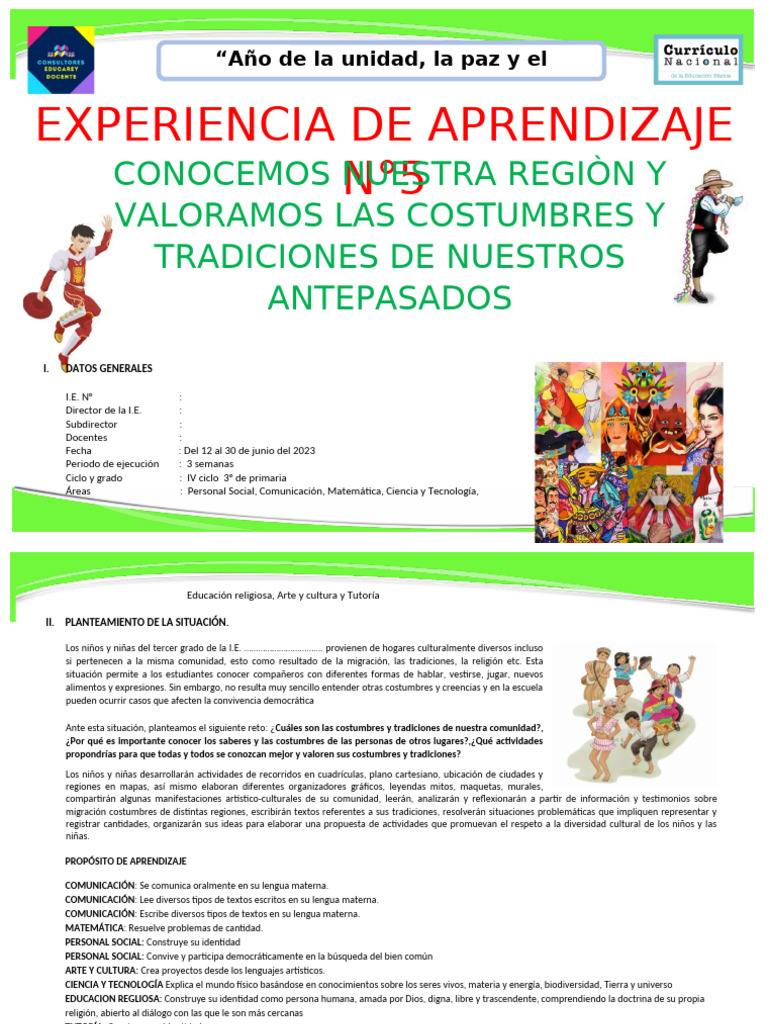 3ro Experiencia de Aprendizaje 5 | PDF | Aprendizaje | Multiplicación