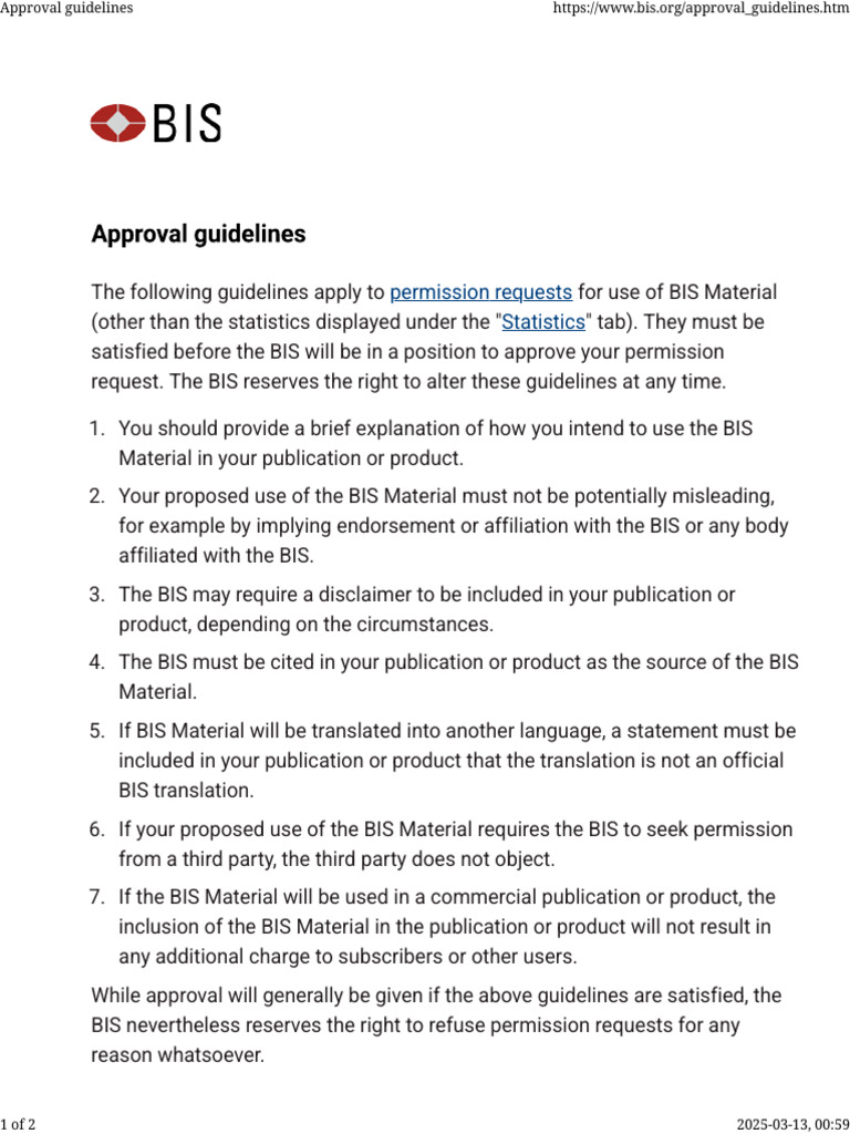 Approval Guidelines | PDF