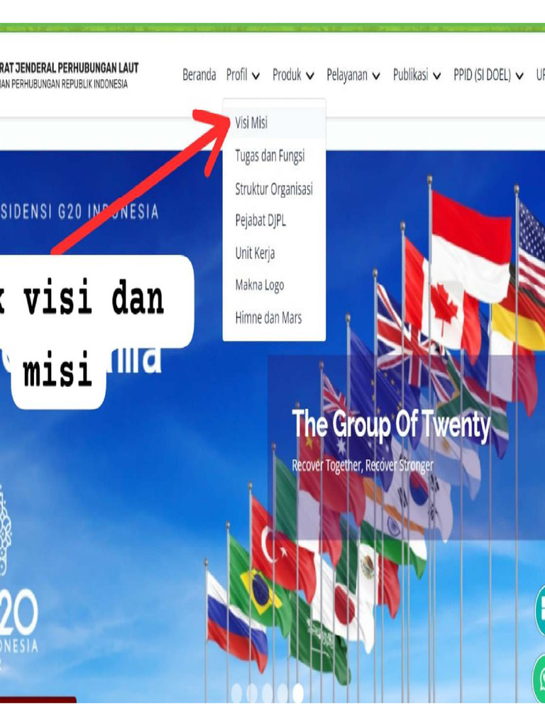 3.1.4.2.1.C.Screenshoot Visi Misi Ditjen Hubla di Portal Ditjen_2 | PDF