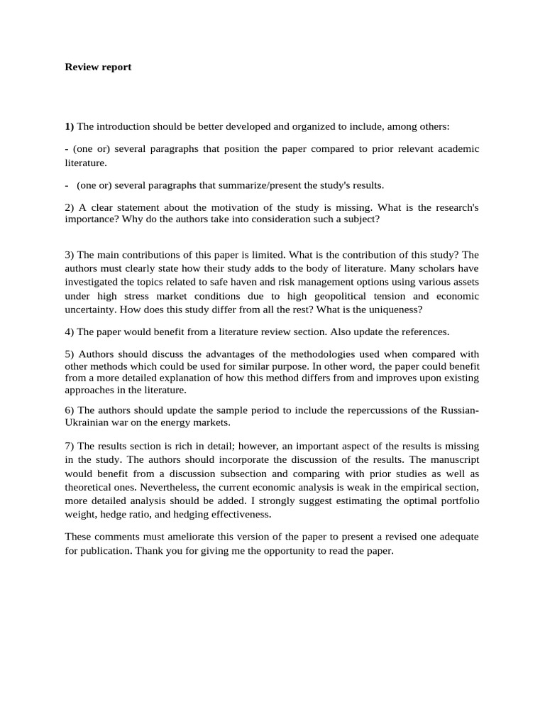 Review Of Academic Paper Improvements Pdf