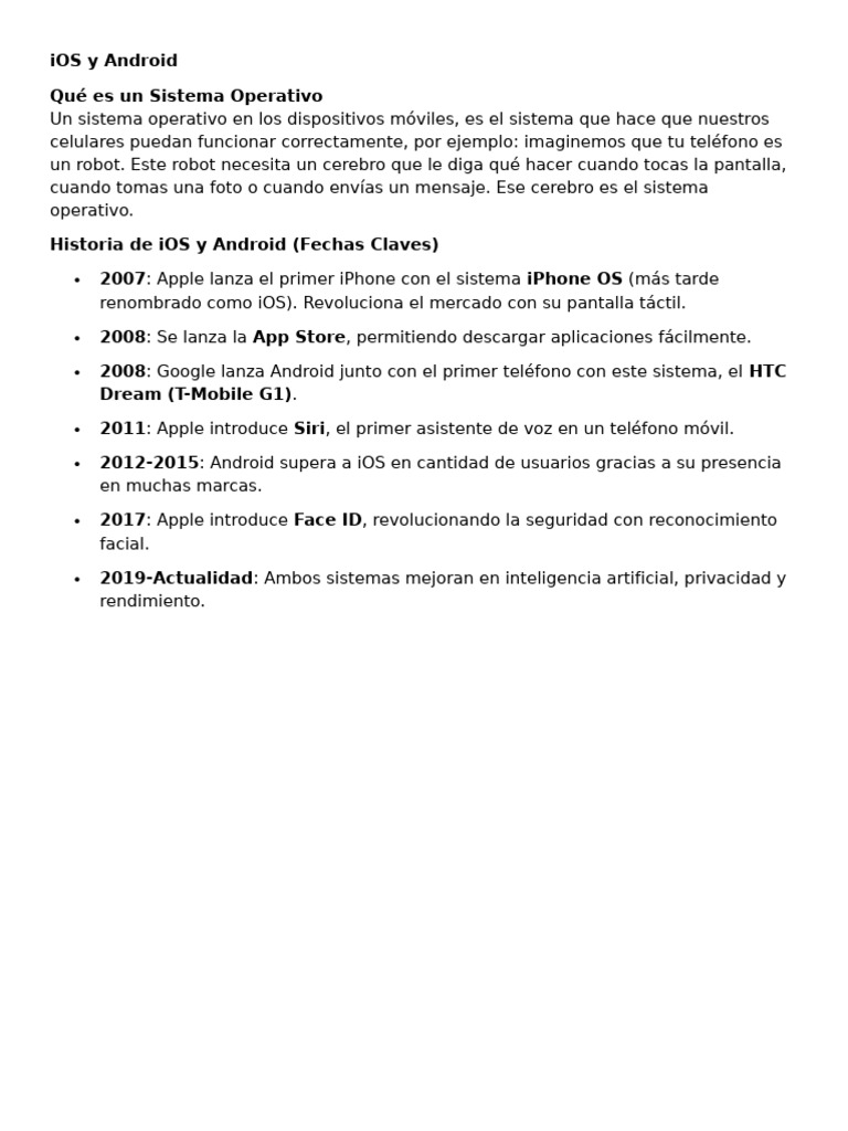 Comparativa de iOS y Android 2023 | PDF | Ios | Android (sistema operativo)